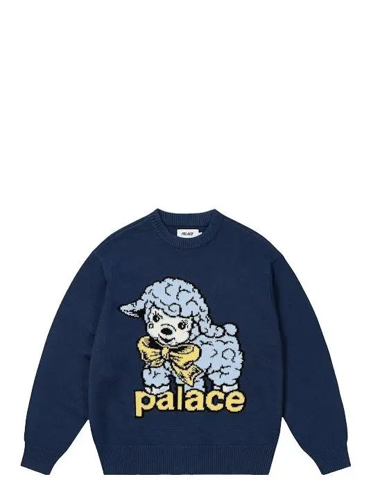 PALACE Lamb Knit Sweater - Navy Blue