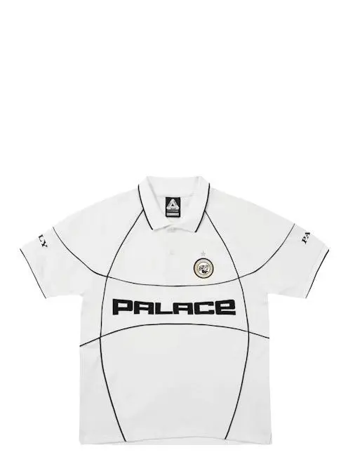 PALACE Pro Team Piped Polo Shirt - White