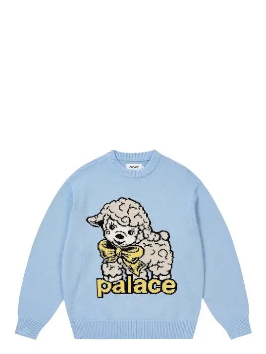 PALACE Lamb Knit Sweater - Skyline Blue
