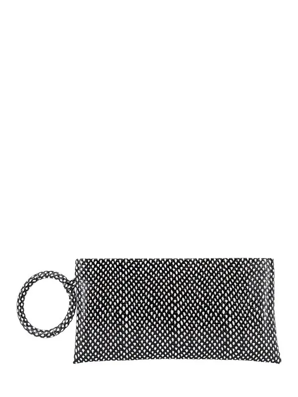 TOM FORD Leather Clutch With Snake Motif - Black