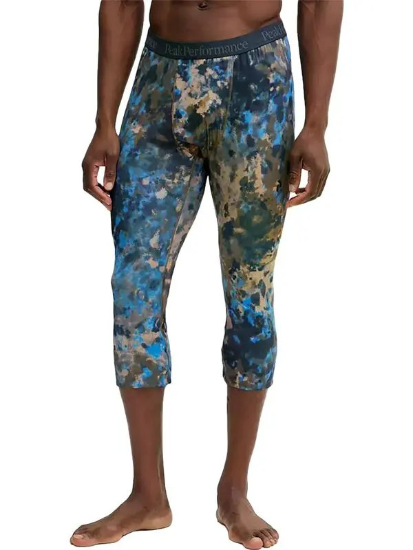 PEAK PERFORMANCE Printed Cropped Baselayer Leggings - Blue