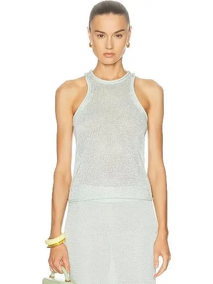 A.L.C. Nelly Top Midweight Knit Racerback - Pale Mint