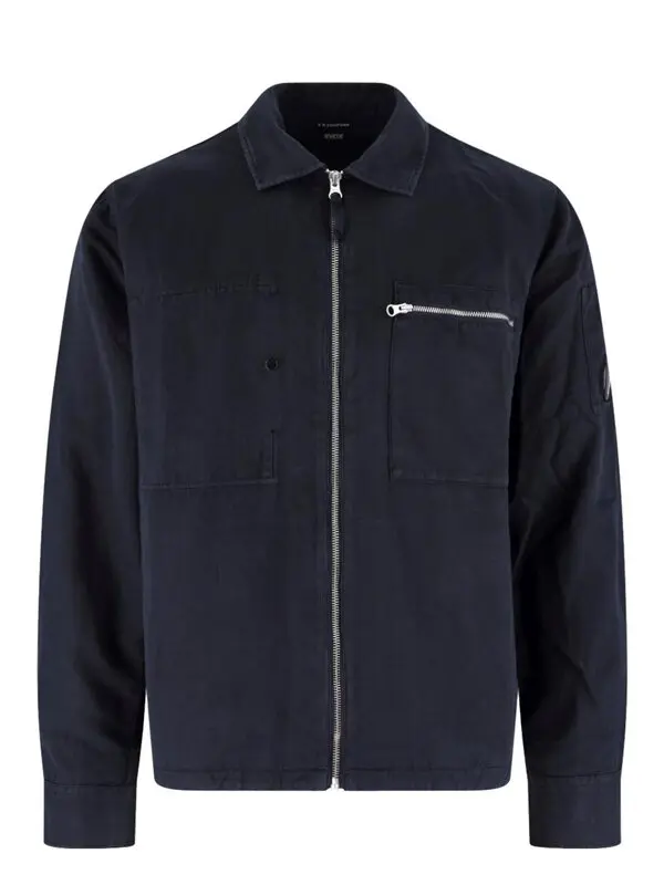 C.P. COMPANY Twill Zip Jacket - Blue
