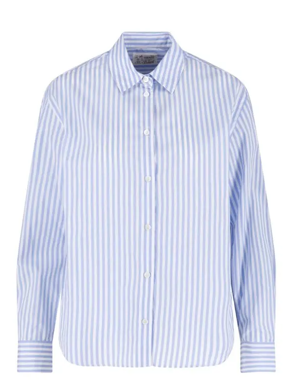 MC2 SAINT BARTH Brigitte Striped Shirt - Light Blue