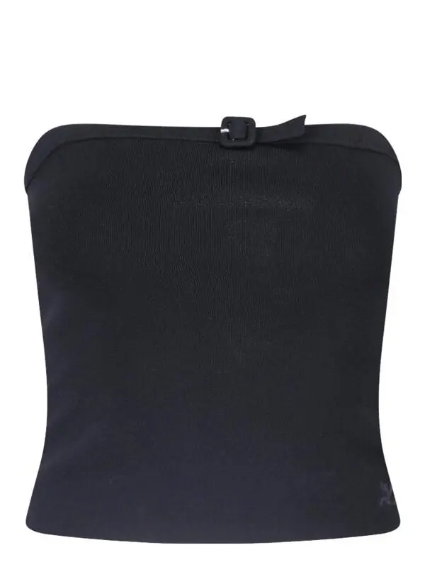 COURREGES Buckle Knit Bustier Top - Black