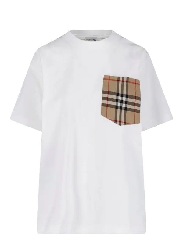 Burberry Check Pocket T-shirt - White