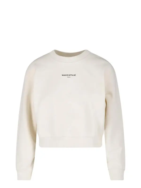 Maison Kitsuné Logo Crewneck Sweatshirt - Cream