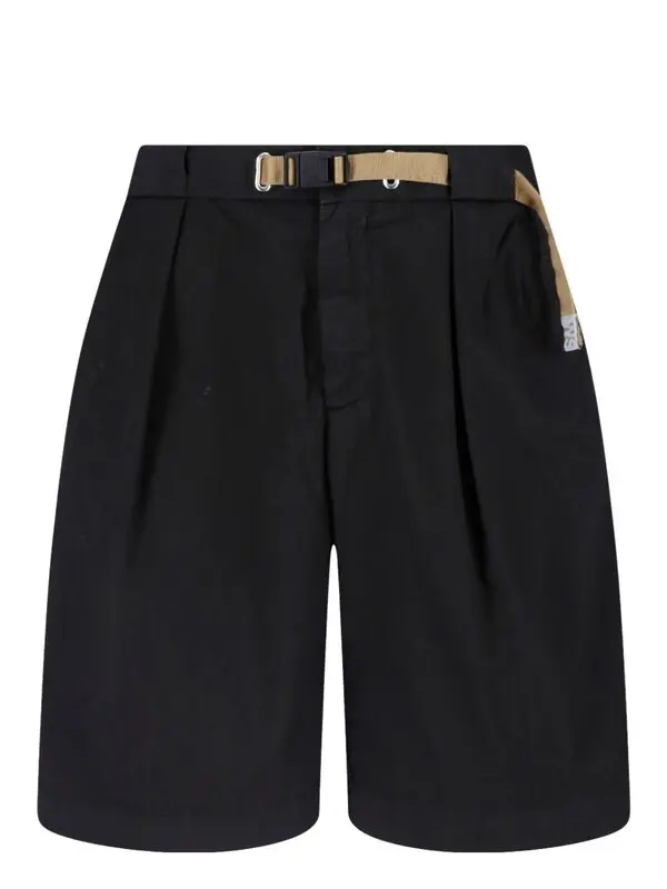WHITE SAND Cotton Shorts - Black