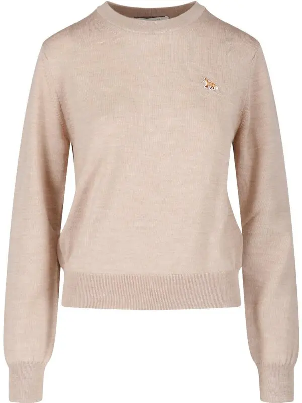 Maison Kitsuné Baby Fox Crewneck Sweater - Beige