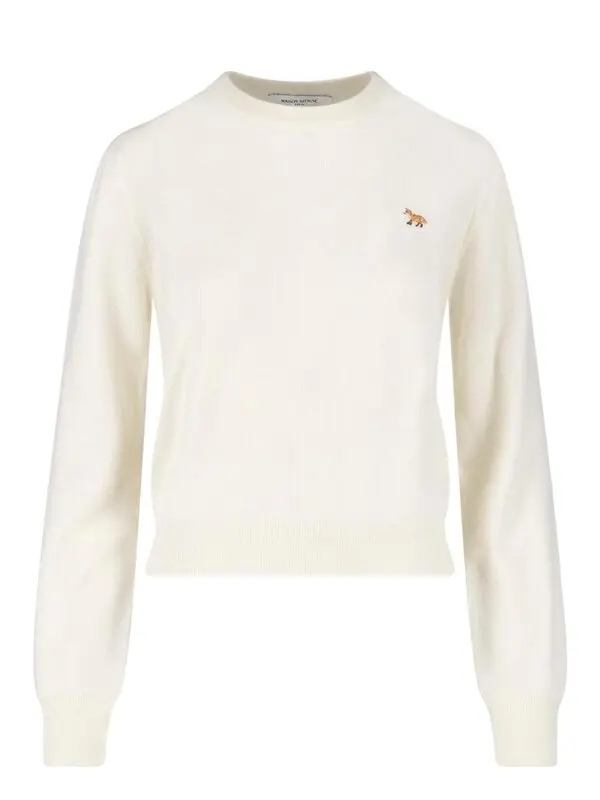 Maison Kitsuné Baby Fox Crewneck Sweater - Cream