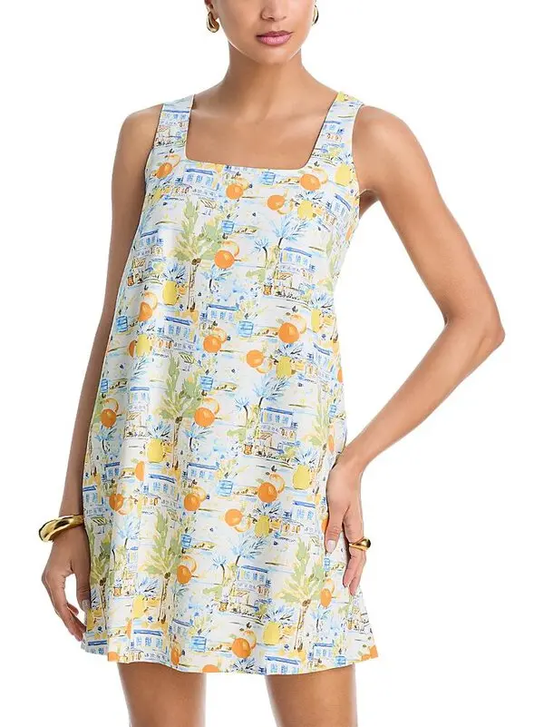 Aqua Beach Vacation Mini Dress Exclusive - Aqua/multi