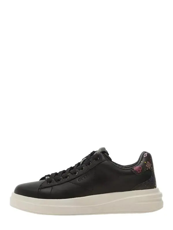 Guess Elbina Logo-print Leather Sneakers - Black