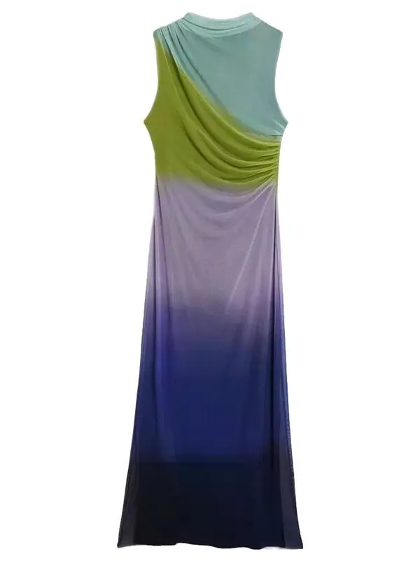 Desigual Ombré-effect Ruched Dress - Blue