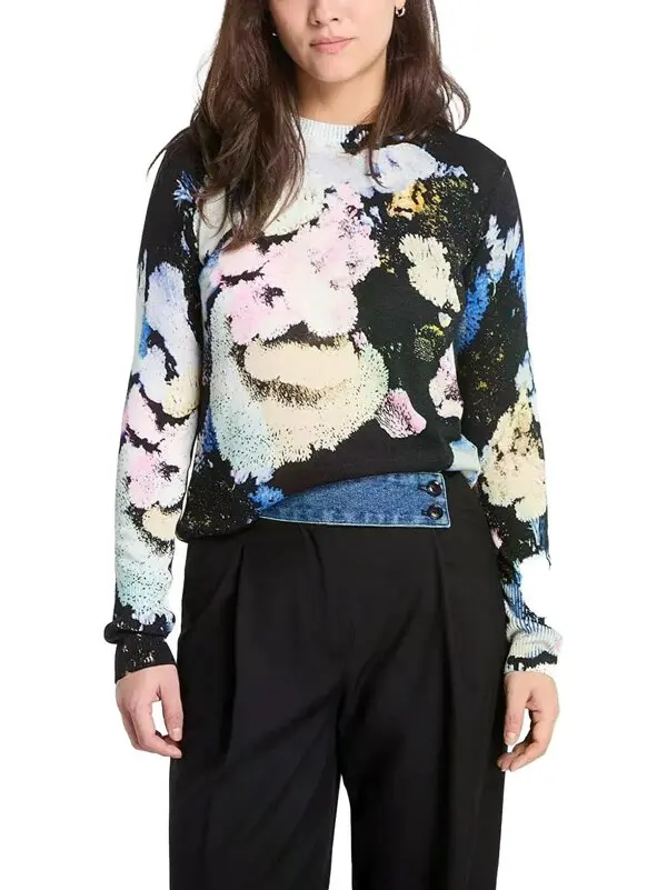 Desigual Floral-print Sweater - Black