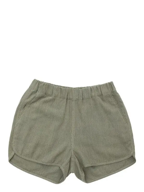 Bridge & Burn Luca Track Short - Olive Pinstripe