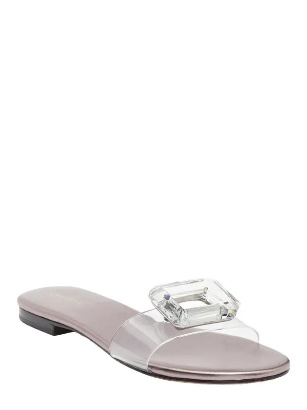 CECILIA NEW YORK Phillis Transparent Slide Sandal - Pewter
