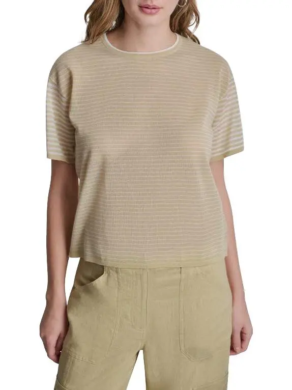Dkny Striped Semisheer Sweater - Mojave/coconut