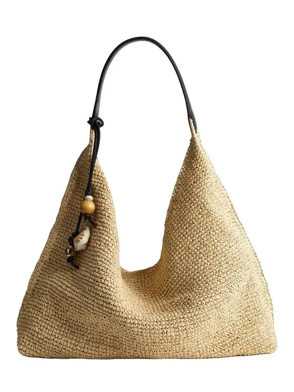 Madewell The Mylie Raffia Shoulder Bag - Natural Multi
