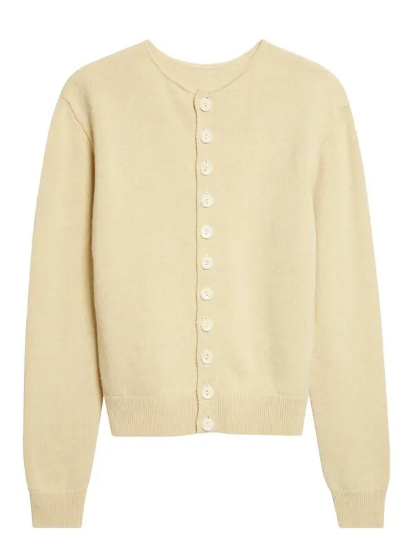 LEMAIRE Reversible Cashmere And Wool Cardigan - Butter