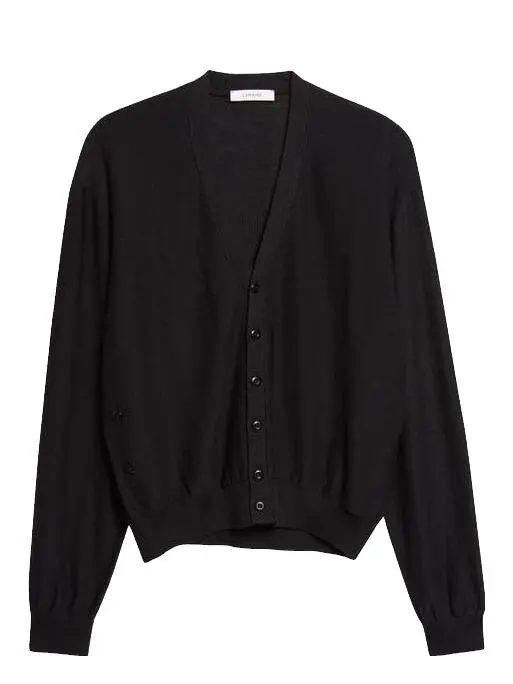 LEMAIRE Twisted Merino Wool Blend Cardigan - Black