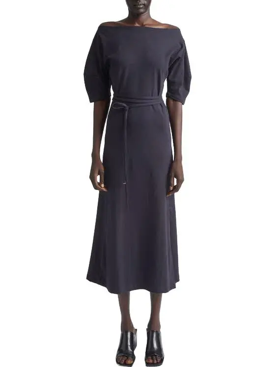 LEMAIRE Cotton & Linen Jersey Midi Dress - Urchin