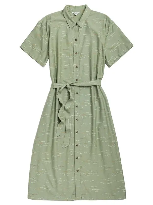 Bridge & Burn Sylvie Shirt Dress - Teal Tide Waves
