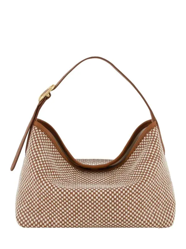 Vince Small Vivian Leather Hobo Bag - Saddle/milk