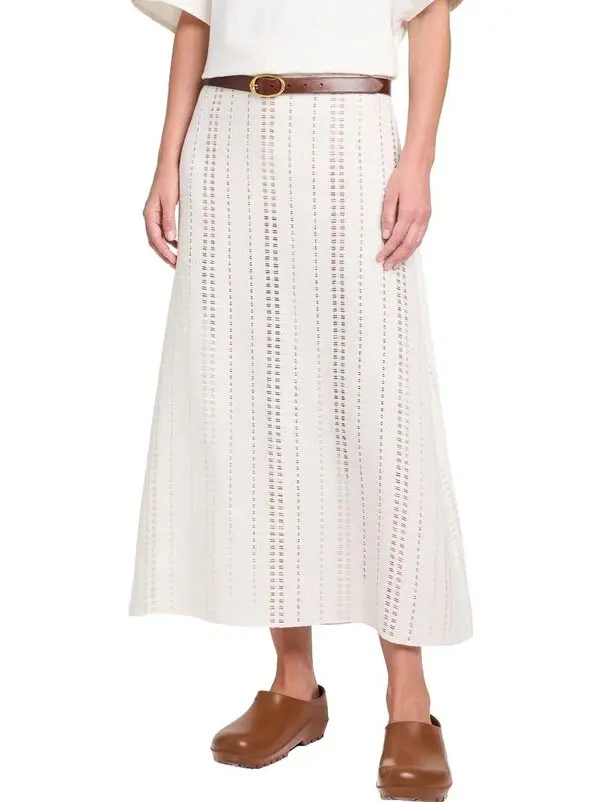TWP A-line Cotton Skirt - Ivory