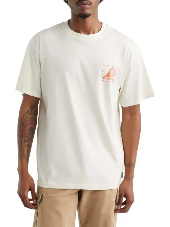 Rip Curl Rolling Wave Cotton Jersey Graphic T-shirt - Bone