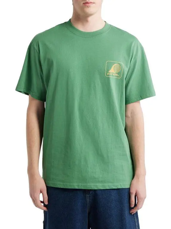 Rip Curl Rolling Wave Cotton Jersey Graphic T-shirt - Leaf Green