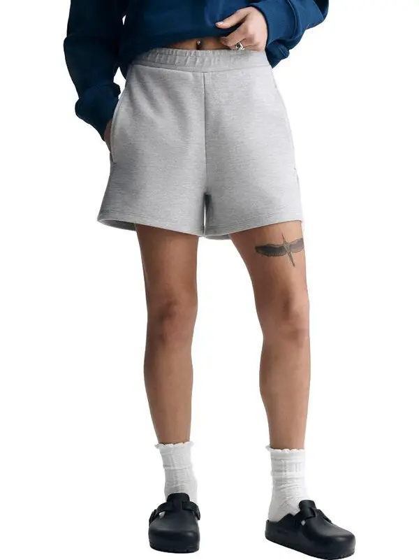 Brooklyn Industries Cotton Blend Mélange Shorts - Light Grey Melange