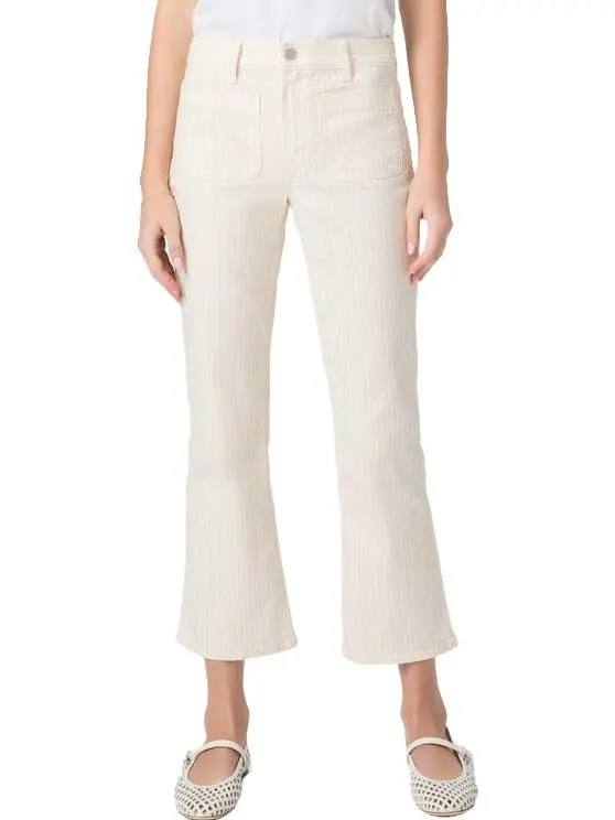 Paige Mason Crop Bootcut Jeans - Tonal Stripe