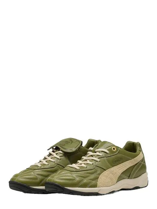 PUMA King Indoor Mix Soccer Sneaker - Olive Green/light Straw