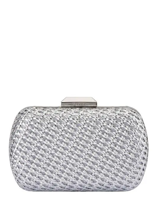 OLGA BERG Mali Textured Frame Clutch - Silver