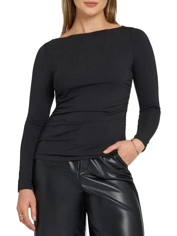 NYDJ Bateau Neck Knit Top - Black