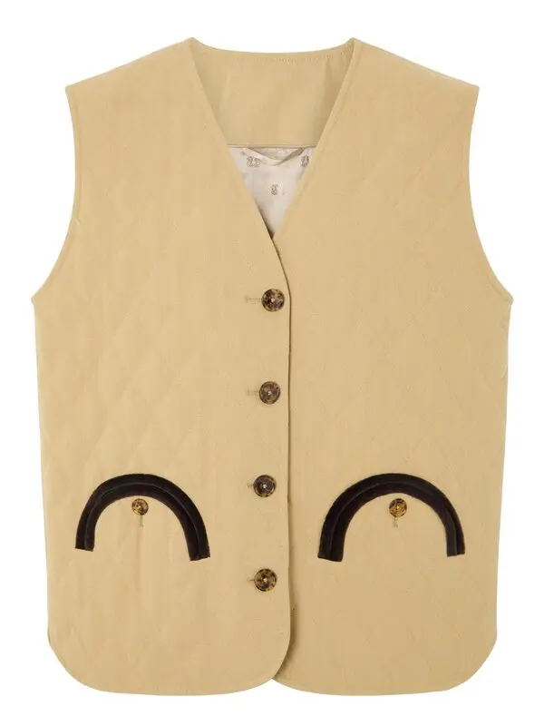BLAZÉ MILANO Ghost Suffolk Quilted Cotton Vest - Beige
