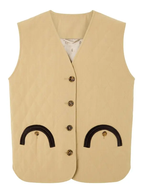 BLAZÉ MILANO Ghost Suffolk Quilted Cotton Vest - Neutrals