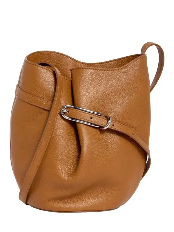 LIFFNER Medium Belted Bucket Bag - Saddle Brown