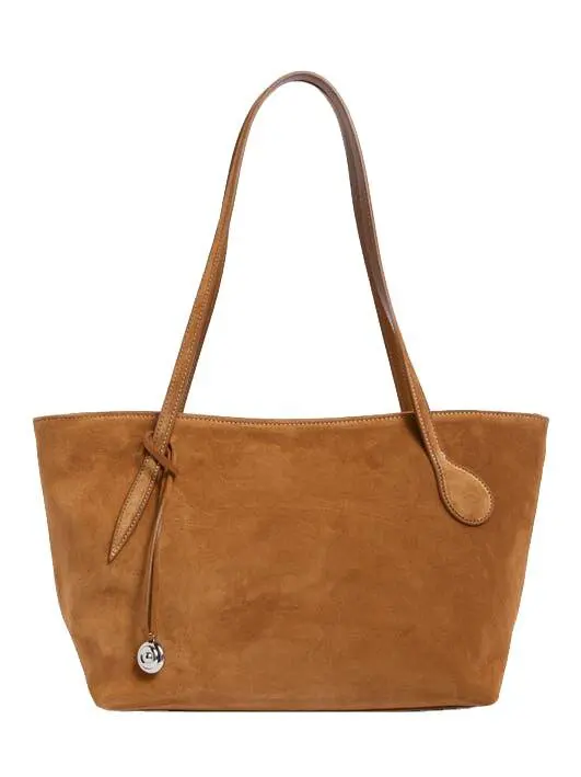 LIFFNER Sprout Midi Suede Tote - Saddle Brown