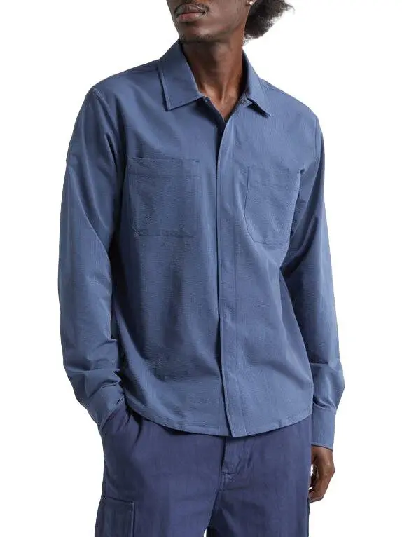 Herno Seersucker Shirt Jacket - 9119 French Blue