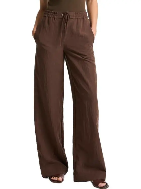 Vince Linen Blend Drawstring Pants - Clove