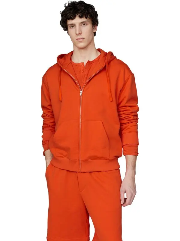 ATM Anthony Thomas Melillo French Terry Zip-up Hoodie - Tomato