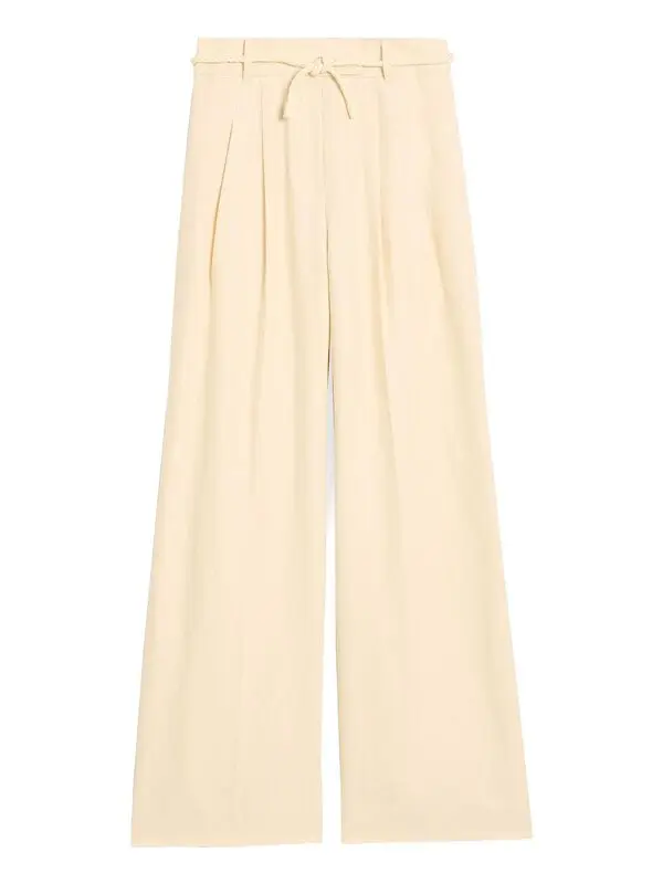 Zimmermann Pleated Linen Wide-leg Pants - Pastel Yellow