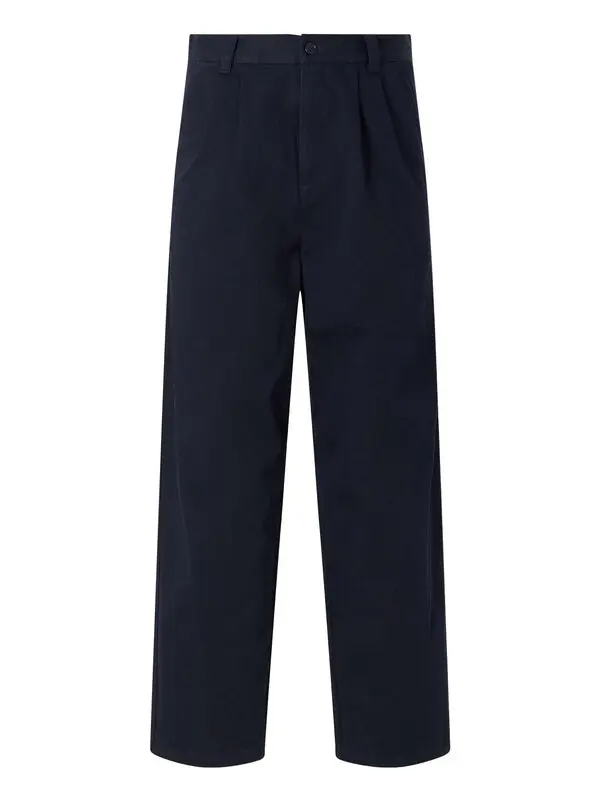 A.p.c. Ricky Wide-leg Cotton-twill Trousers - Navy