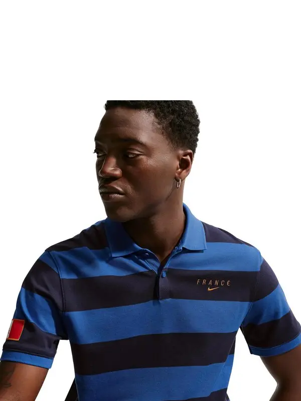 Nike Fff The Polo Dri-fit Soccer Polo - Blue