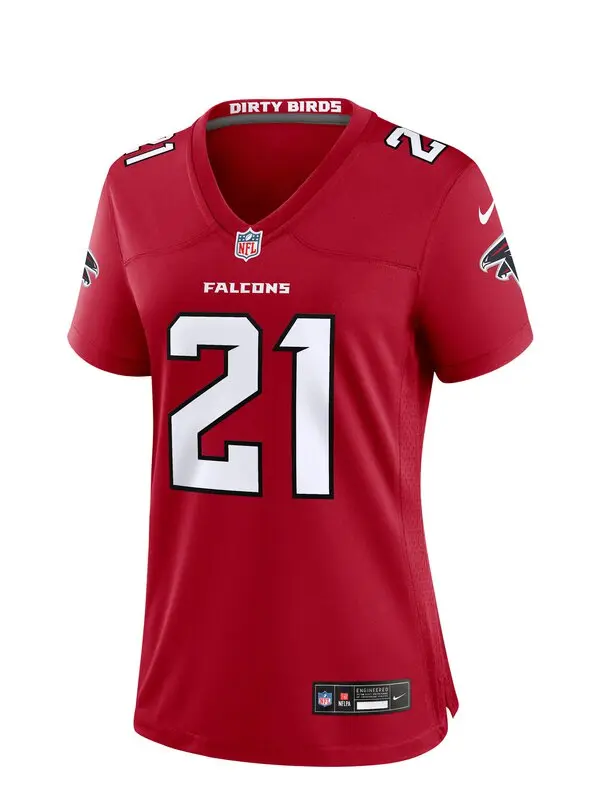 Nike Deion Sanders Atlanta Falcons Retired Nfl Game Jersey - Red