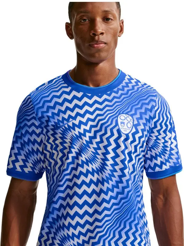 Nike Slovenia Dri-fit Soccer Pre-match Short-sleeve Top - Blue
