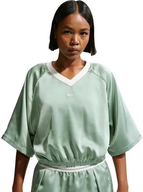 Nike Sportswear Oversized Satin Top - Green