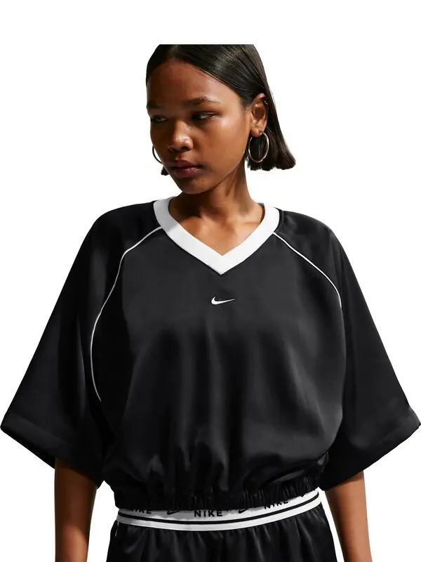 Nike Sportswear Oversized Satin Top - Black