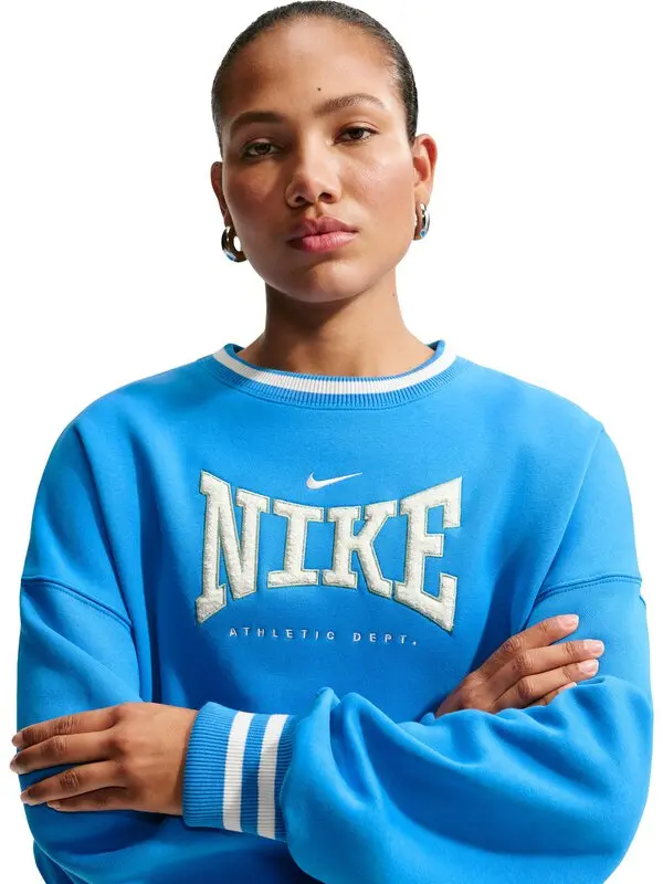 Nike Sportswear Phoenix Fleece Oversized Crew-neck Sweatshirt - Blue